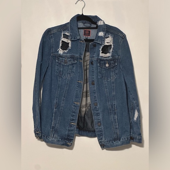 Boom Boom Jeans | Jackets & Coats | Destructed Denim Jacket | Poshmark